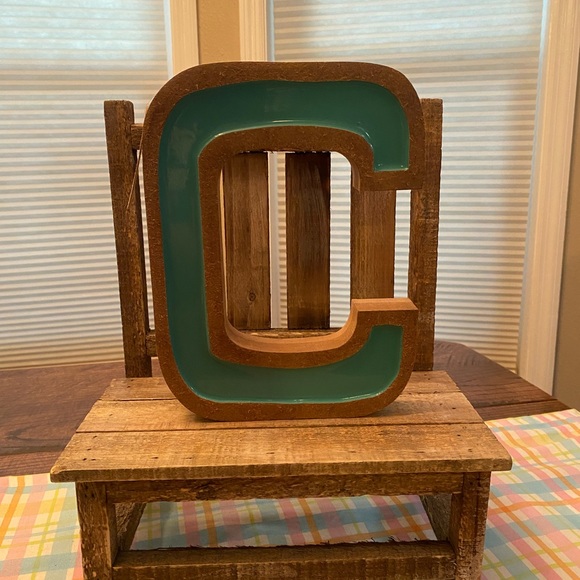American Atelier | Accents | Teal Wood Letter C Wall Decor Monogram ...